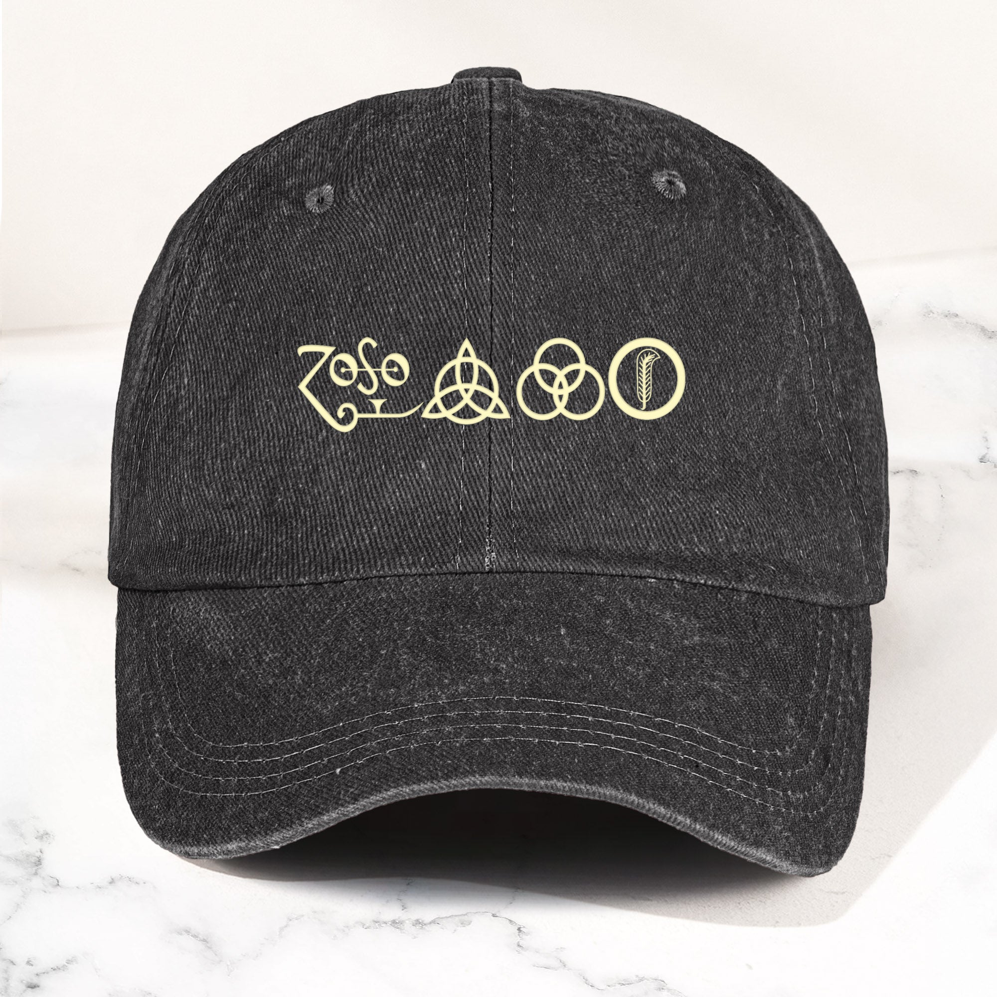 Led Zeppelin Denim Cap – ZoSo Symbols Minimalist Dad Hat ( With Box ...