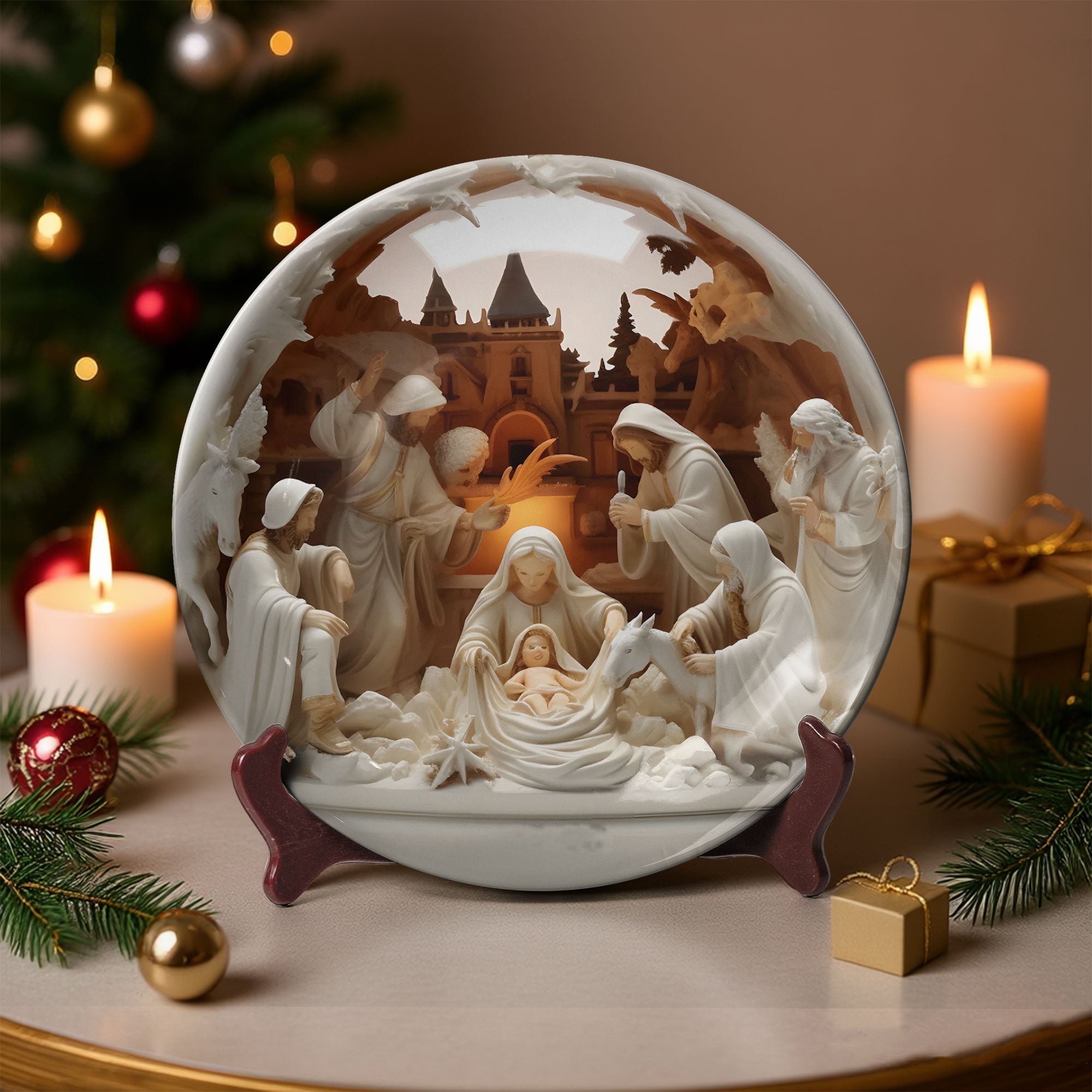 Holy Nativity Ceramic Plate – Handcrafted Christmas Scene – Printnest