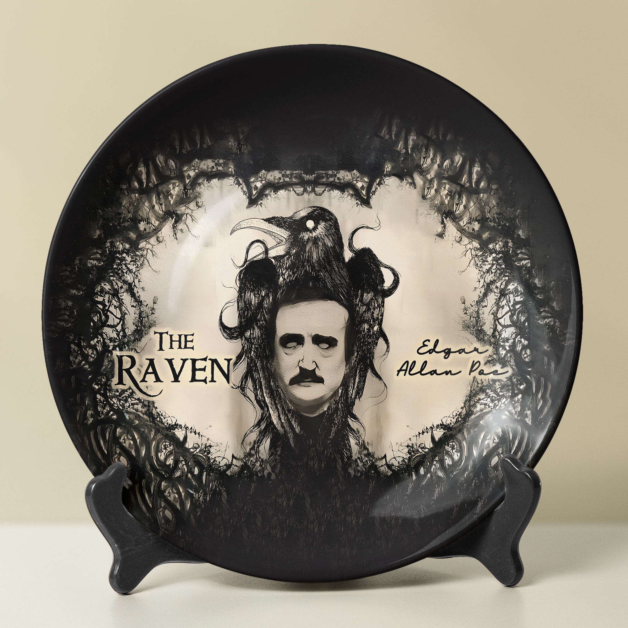 The Raven Ceramic Plate – Edgar Allan Poe Gothic Collection – Printnest