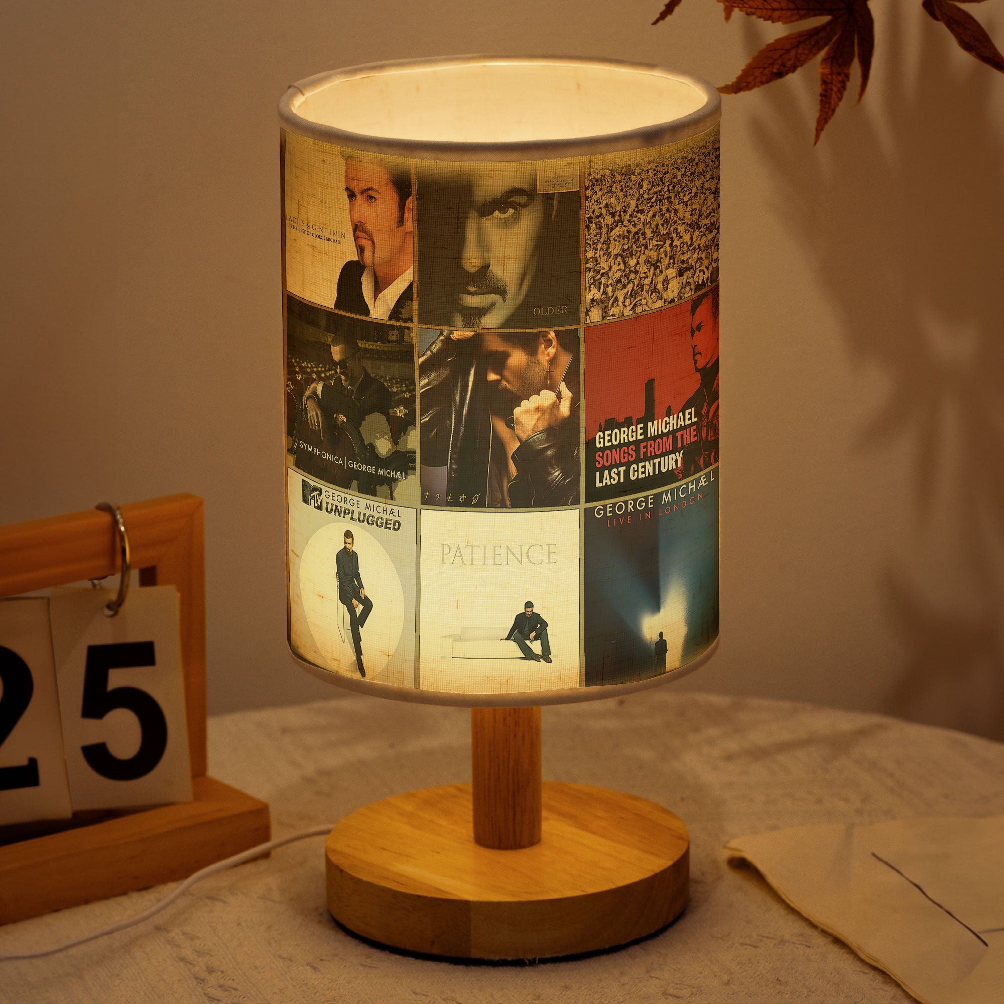 George Michael Fabric Lamp – Retro Album Cover Table Light – Printnest