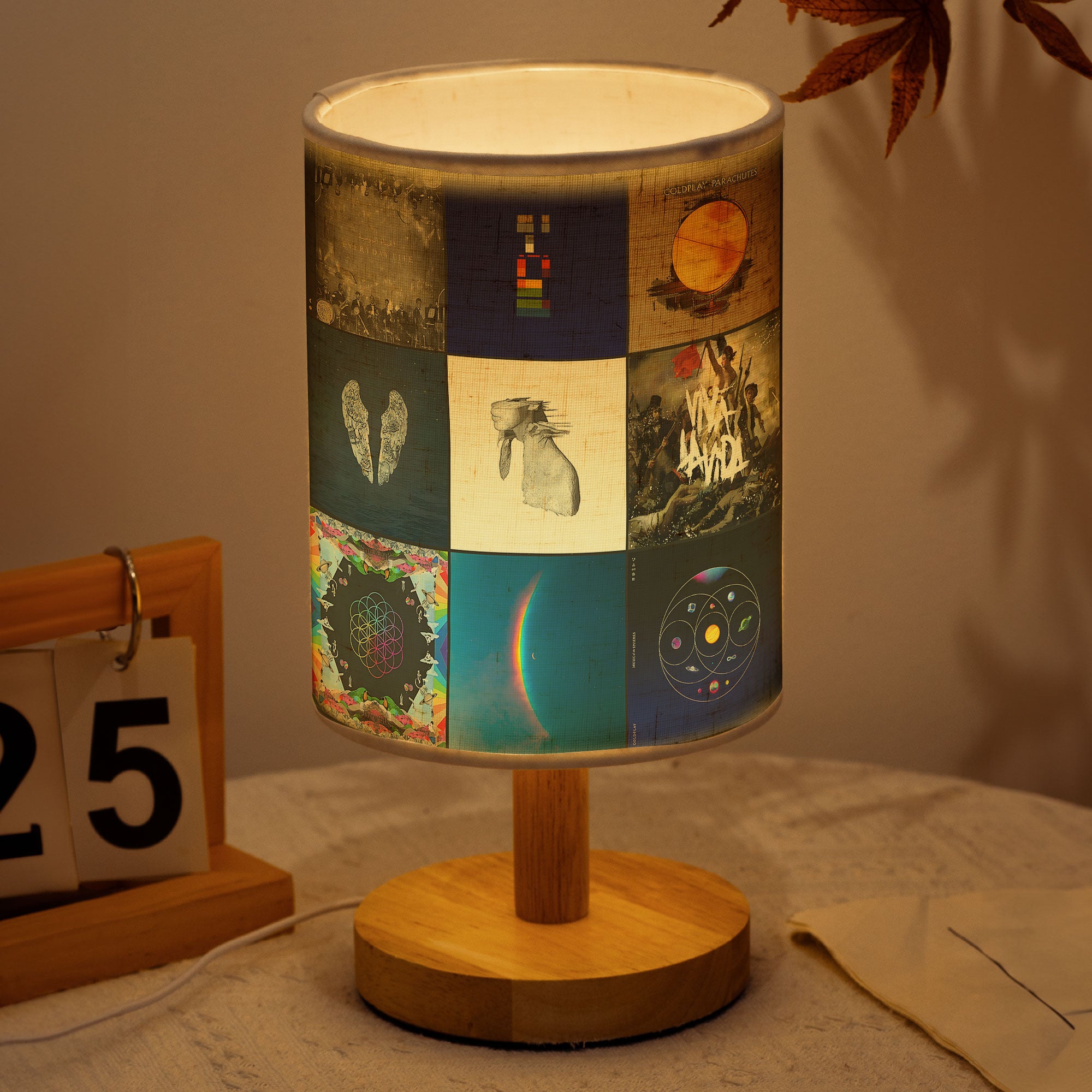 Coldplay Album Collage Fabric Lamp – Alternative Rock Night Light for ...