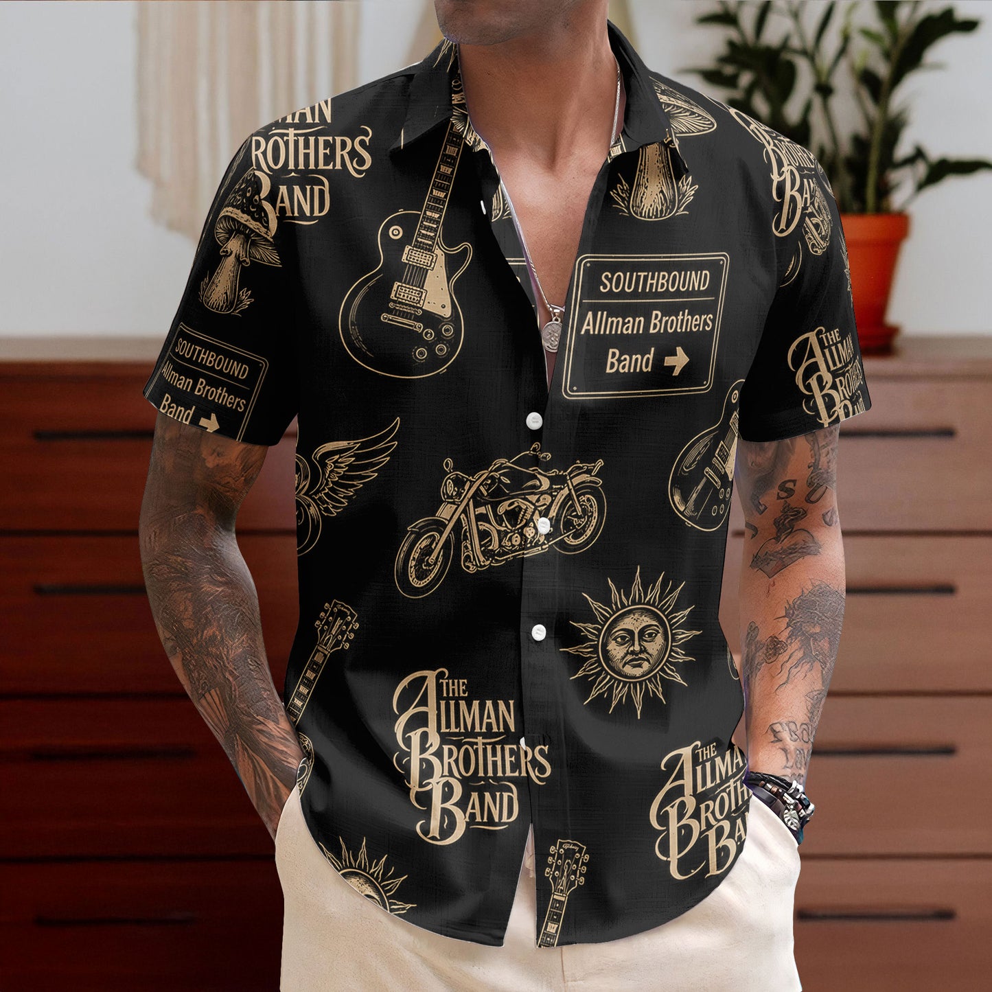 The Allman Brothers Band Iconic Logo Graphic All-Over Print Hawaiian S ...