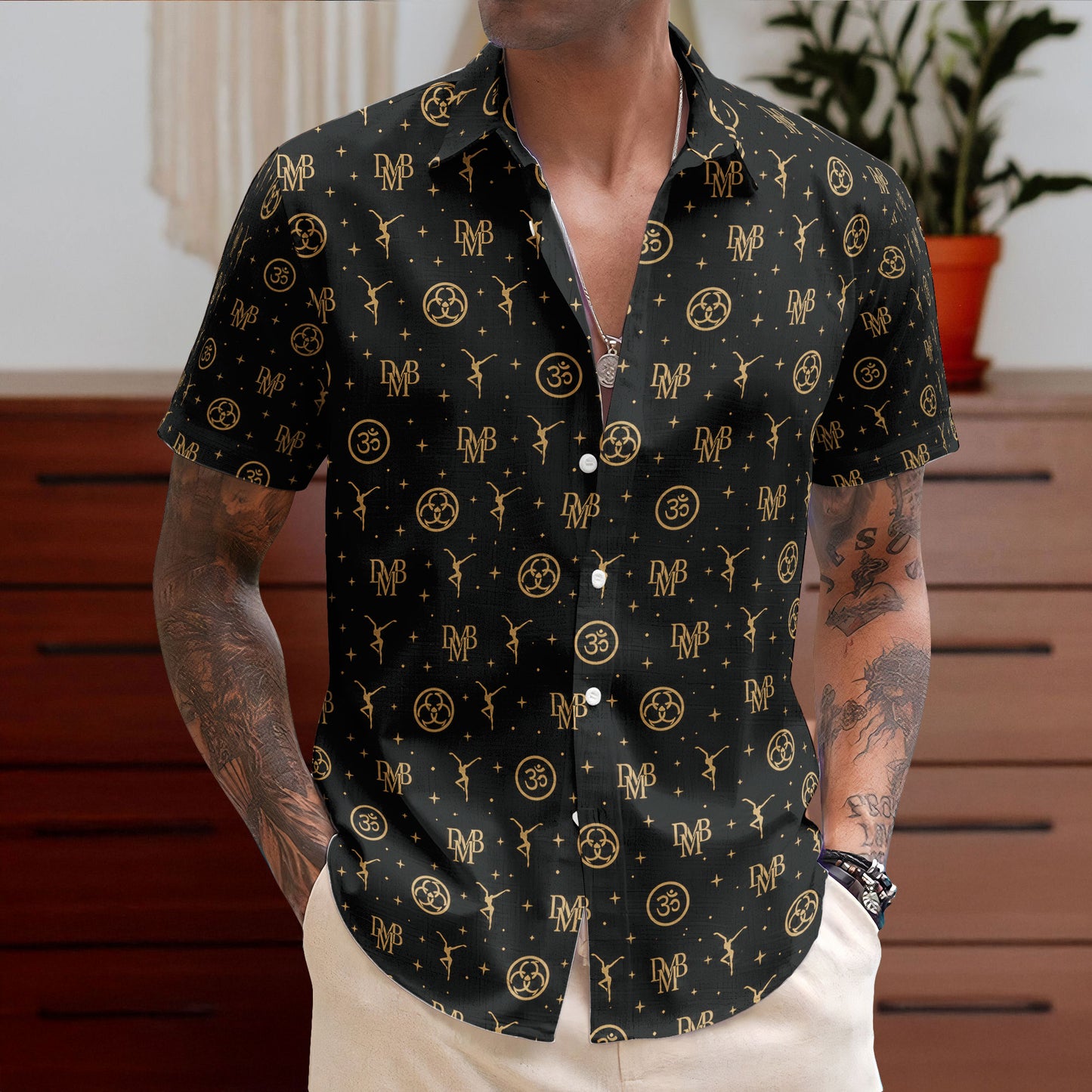 Dave Matthews Band (DMB) Cosmic Groove Black & Gold All-Over Print Haw ...