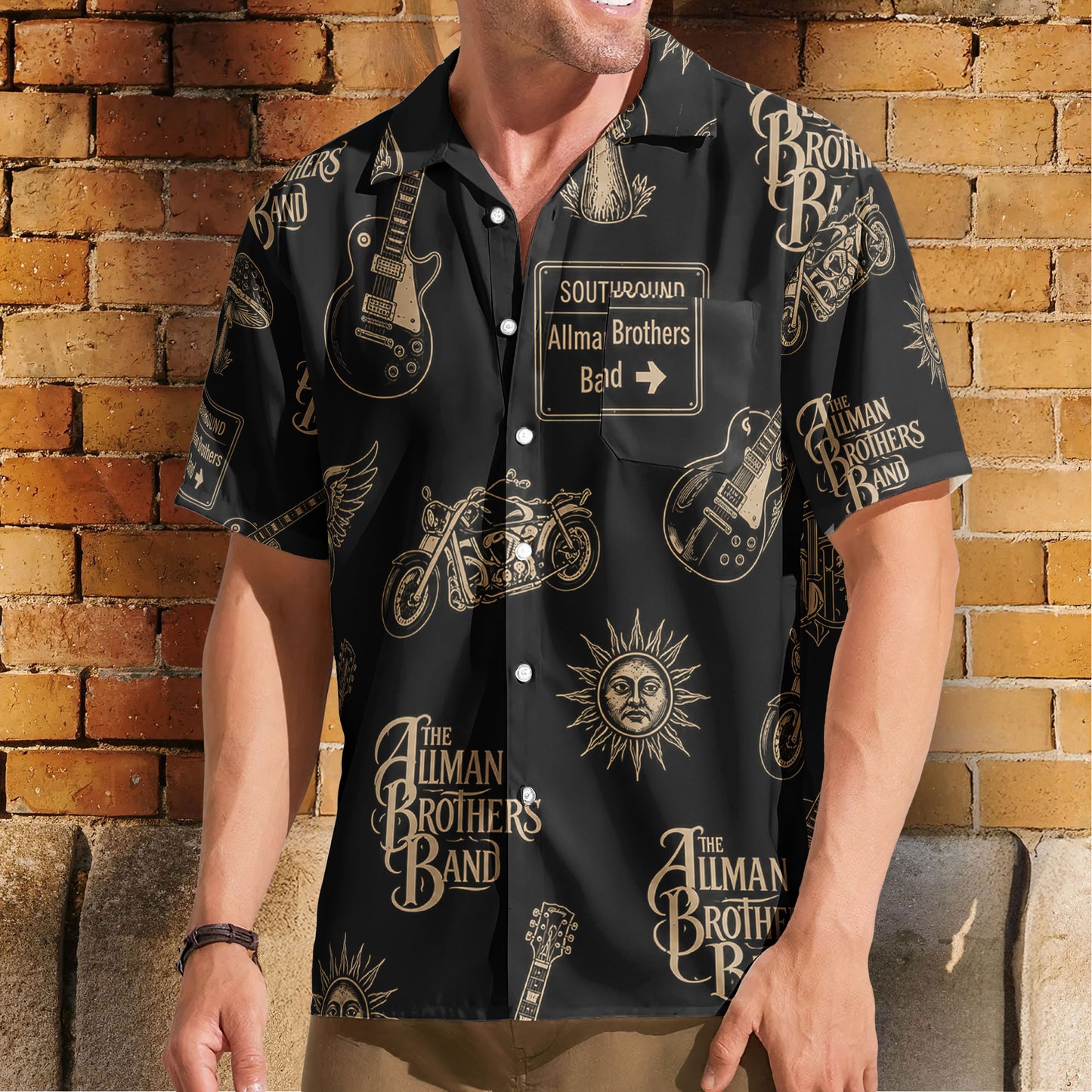 The Allman Brothers Band Iconic Logo Graphic All-Over Print Hawaiian S ...