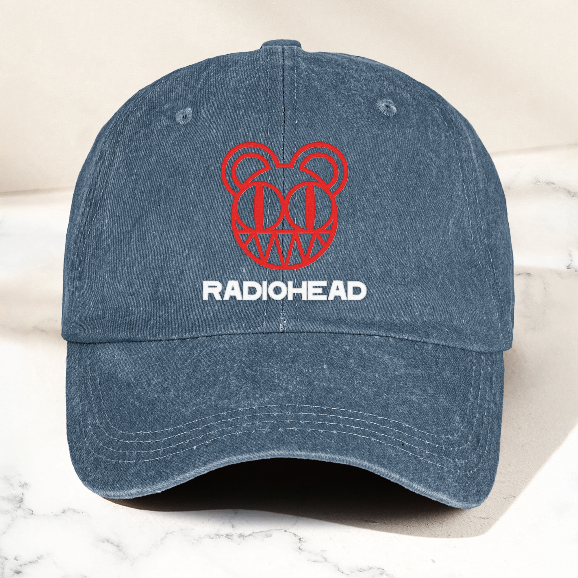 Radiohead Denim Dad Cap – Modified Bear Logo Design ( With BOX) – Printnest